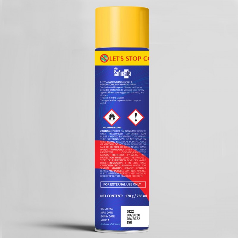 Multi Surface Disinfectant Sanitizer Spray Kills 99.99% Germs Every where